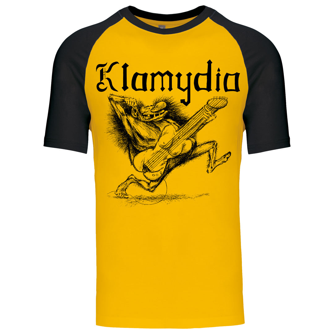 Klamydia, Peikko, Yellow / Black Baseball Shirt – Backstage Rock Shop