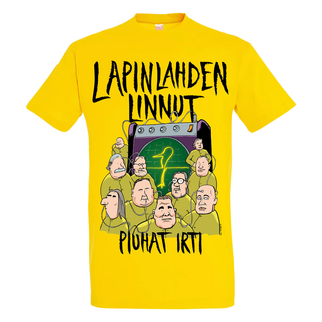 Lapinlahden Linnut, Piuhat Irti, Yellow T-Shirt – Backstage Rock Shop