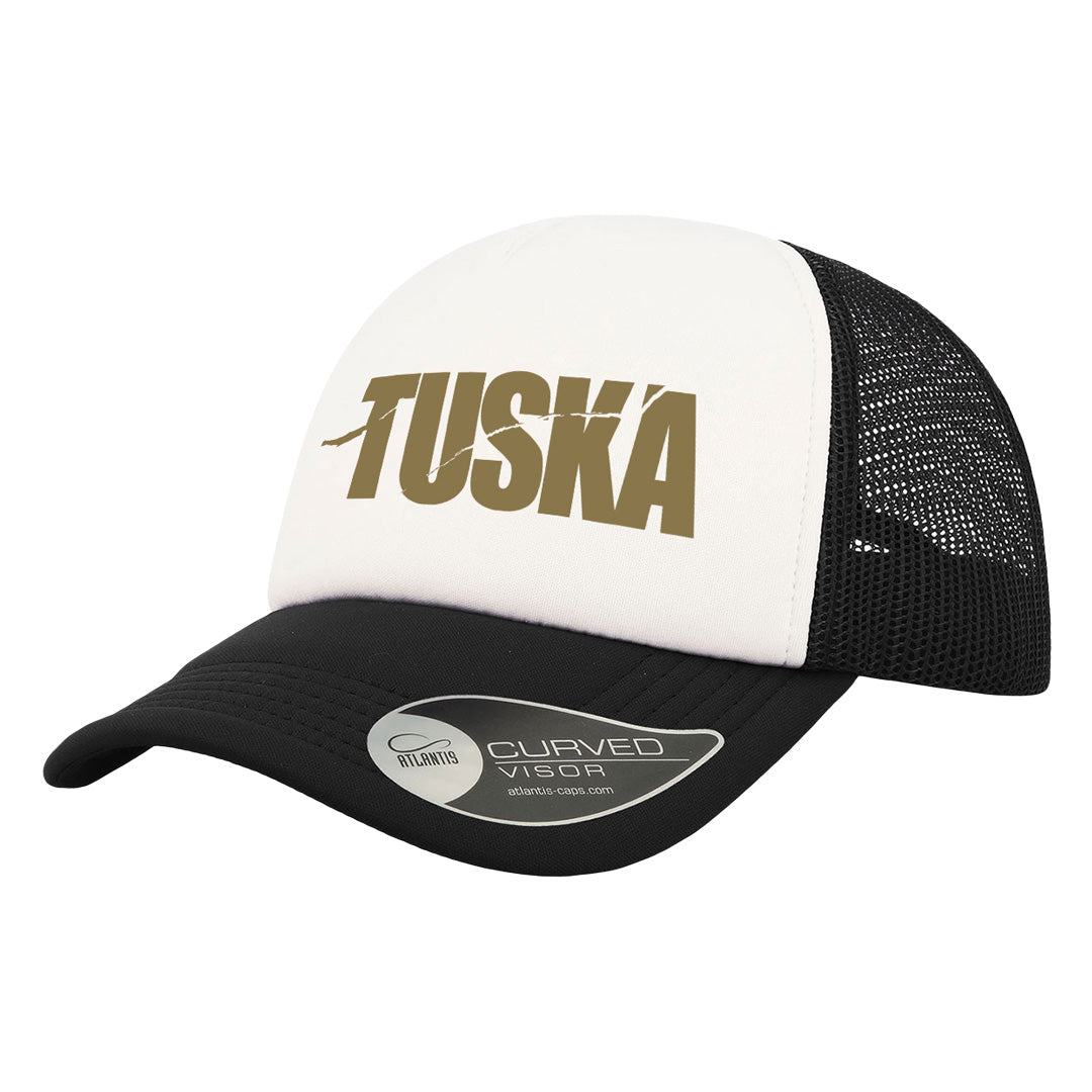 Tuska, Gold Logo, White/Black Trucker Cap – Backstage Rock Shop
