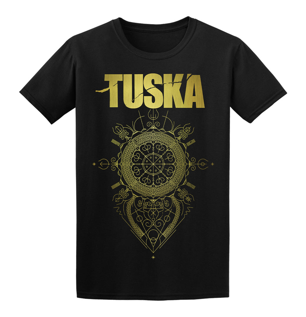 Tuska, Vegvisir, Gold Logo, Black T-Shirt – Backstage Rock Shop