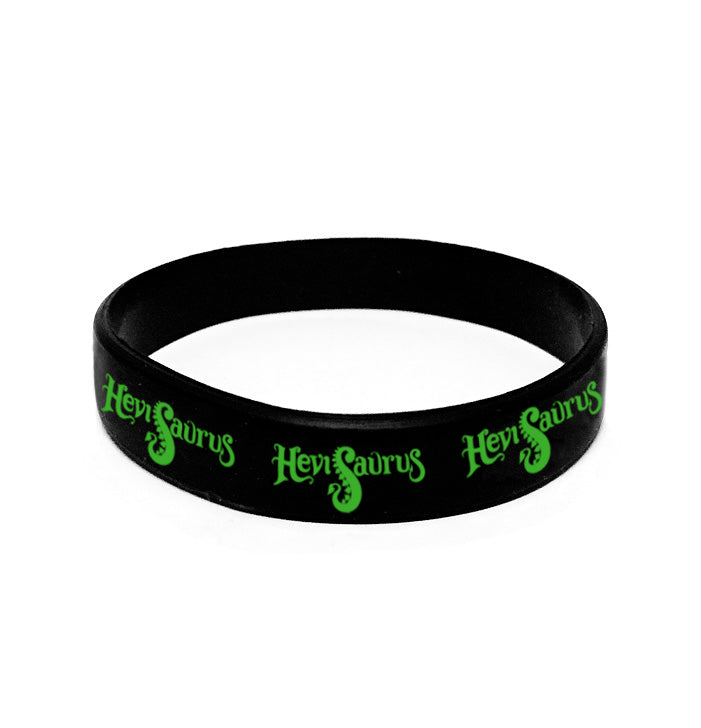 Hevisaurus, Logo, Black Silicone Wristband – Backstage Rock Shop